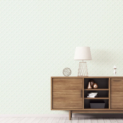 Galerie Small Prints Green Ogee Floral A4 Wallpaper Sample