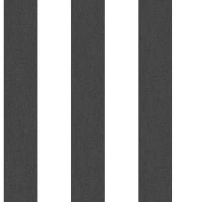 Galerie Smart Stripes 2 Black Surface Stripe Smooth Wallpaper | DIY at B&Q