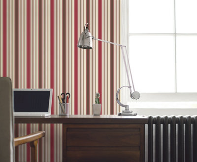 Galerie Smart Stripes 2 Red Barcode Stripe Smooth Wallpaper | DIY at B&Q