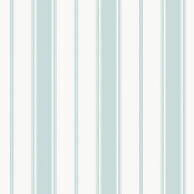 Galerie Smart Stripes 3 Light Blue/White Heritage Stripe Wallpaper Roll ...