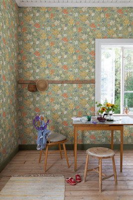 Galerie Sommarang 2 Green Midsommar Scandinavian Folk Art A4 Wallpaper ...