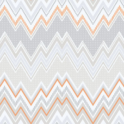 Orange And Gray Chevron Wallpaper