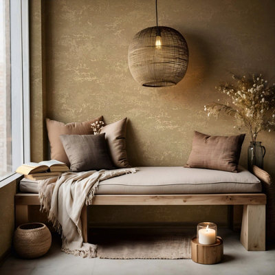 Galerie Terra Brown Weathered Stone Effect Eco Clay A4 Wallpaper Sample