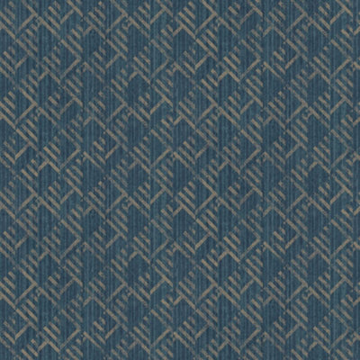 Galerie TexStyle Blue Geometric Block Flock Wallpaper Roll