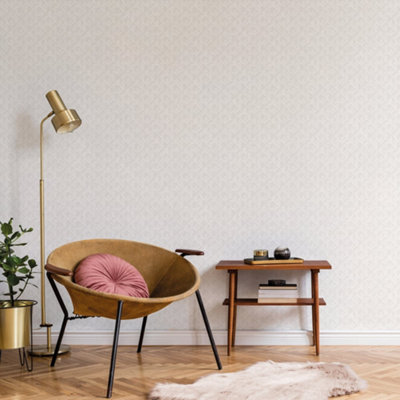 Galerie TexStyle Cream Geometric Block Flock Wallpaper Roll