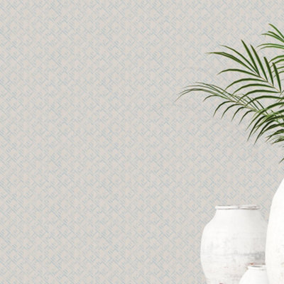 Galerie TexStyle Green Geometric Block Flock Wallpaper Roll