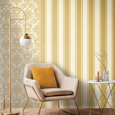 Galerie The Classic Italian Collection Gold Classic Stripe Embossed ...