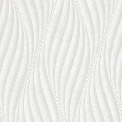 Galerie The New Design Book White Sheen Wave Ribbons Wallpaper Roll