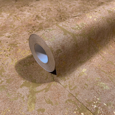 Galerie Urban Textures Metallic Brown/Gold Ornamental Mottled Damask ...