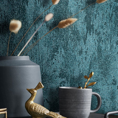 Galerie Urban Textures Metallic Green/Blue Abstract Structure Texture ...