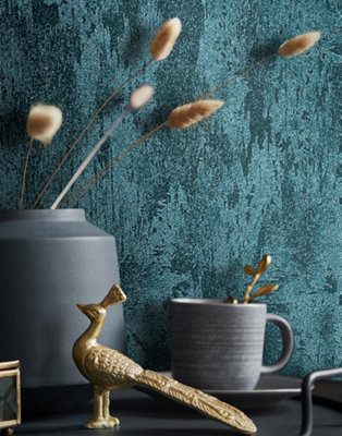 Galerie Urban Textures Metallic Green/Blue Abstract Structure Texture ...