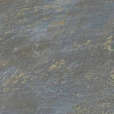 Galerie Welcome Home Blue Distressed Metallic Texture Wallpaper