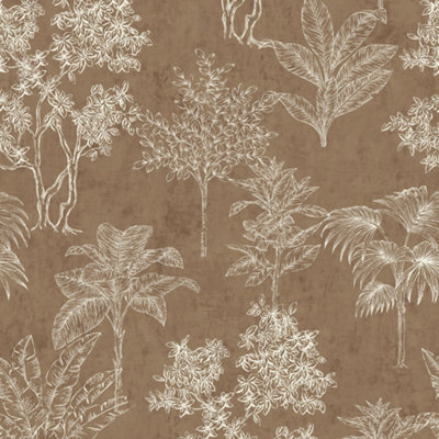 Galerie Zen Beige Tree Leaf DWP0361-02 Wallpaper