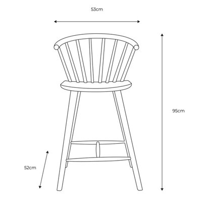 Gallery Craft Oak Bar Stool with Light Brown Finish, Turned Legs & Back ...