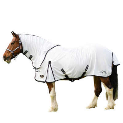 Gallop Combo Neck, achable Neck 5-Point Horse Fly Rug White (5 6")