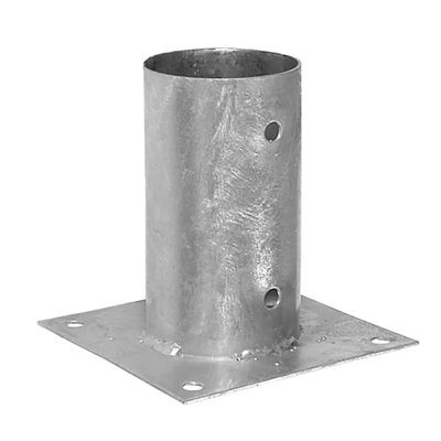 GALVANISED 80MM BOLT DOWN CIRCULAR ROUND POST SUPPORT PACK OF: 4 BASE ...