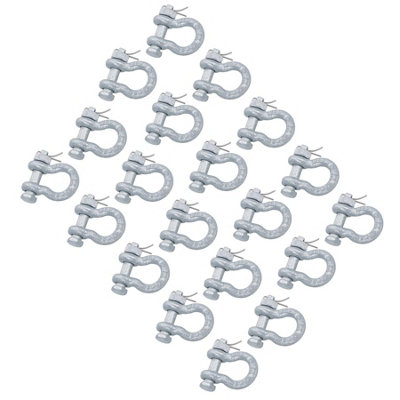 Galvanised Bow Shackle 20 Pack Safety Pin 5/16in (8mm) 0.75T to US Fed Spec