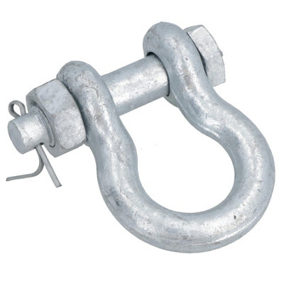 Galvanised Bow Shackle Safety Pin 3/8in (10mm) 1.0T to US Fed Spec