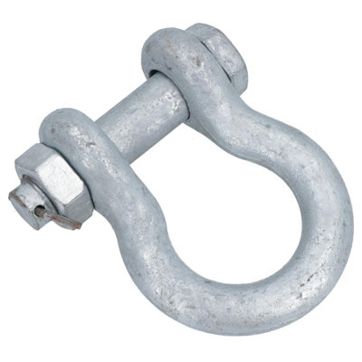 Galvanised Bow Shackle Safety Pin 7/8in (22mm) 6.50T to US Fed Spec