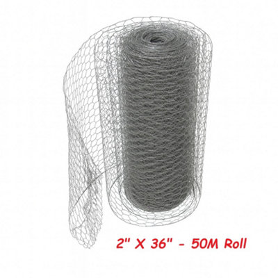 Galvanised Chicken Wire Mesh Fencing 2" X 36" - 50M Roll (Poultry Net ...