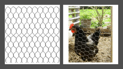 Galvanised Chicken Wire Mesh Rabbit Run Chicken Coop Fencing 5M x 0.6M ...