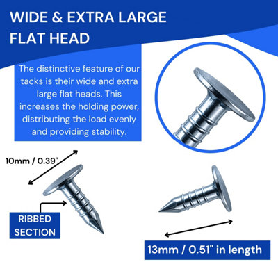 Galvanised Clout Nails 13mm - Roofing Felt Tacks for Shed Roof 200g ...