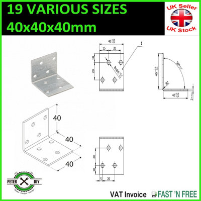 Galvanised Corner Brace 90 Degree Angle Bracket Joist Timber Mending ...