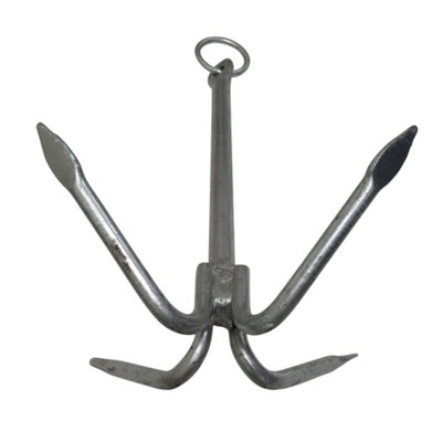 Galvanised Fixed Grapnel Anchor 2KG (HDG Four Prong River Fishing Boat ...