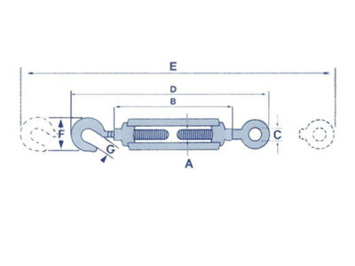 Galvanised Forged Straining Screw Hook Eye M24 X25 (Caravan Turnbuckle ...