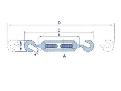 Galvanised Forged Straining Screw Hook Hook M20 X2 (Caravan Turnbuckle ...