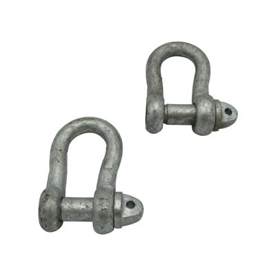 Galvanised Lifting Bow Shackle Screw Pin Small 0.5 Ton X2 (0.5T Towing ...