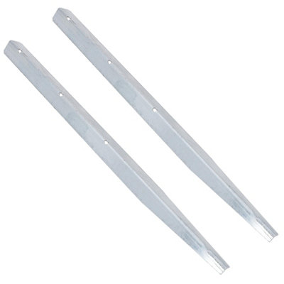 Galvanised Log Roll Pin 450mm Wooden Border Edging Garden Lawn Yard 2PK
