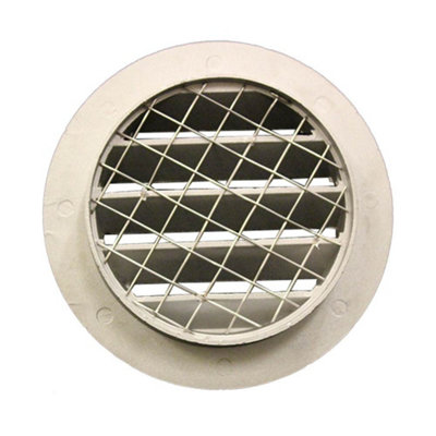 Galvanised Metal Circular 100mm / 4 inch Weather Louvre Air Vent Grille ...