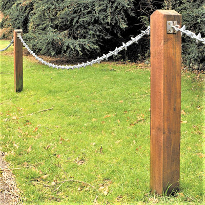 Galvanised Spiked Diamond Steel Chain, 5m Heavy Duty, Durable ...