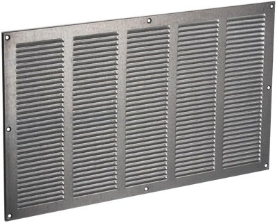 Galvanised Steel Air Vent Grille 500mm x 300mm Fly Screen Flat Louvre ...