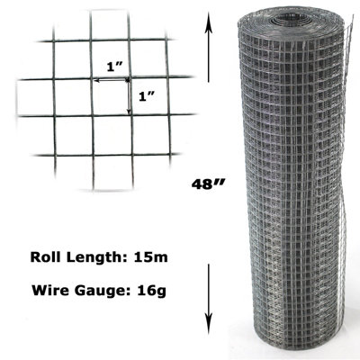 Galvanised Welded Wire Mesh for Aviary Fencing Bird Coop Hutch Mesh 1in ...