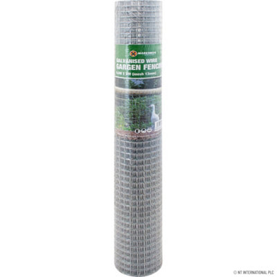 Galvanised Wire Garden Netting Fencing Mesh 13Mm Outdoor 0.6M X 5M ...