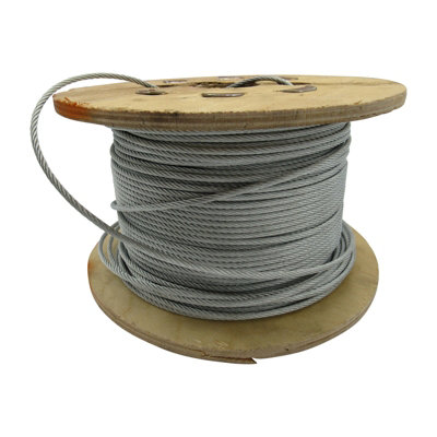 Galvanised Wire Rope Cable 6MM 7x7 (Marine Rigging Metal 50M Reel)
