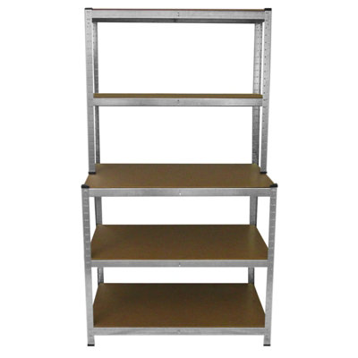 Galvanised Workbench Shelving Unit Rack Workshop Shed Heavy Duty ...