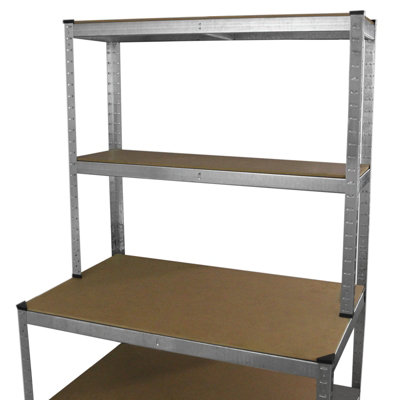 Galvanised Workbench Shelving Unit Rack Workshop Shed Heavy Duty ...