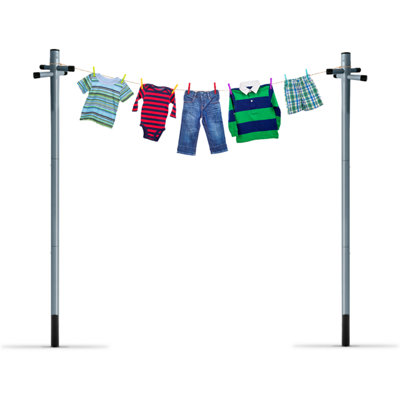 Galvanized 2.4m Washing Line Post Pole Heavy Duty Clothes Support With ...