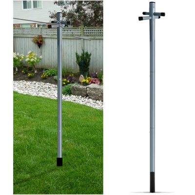 Galvanized 2.4m Washing Line Post Pole Heavy Duty Clothes Support With ...