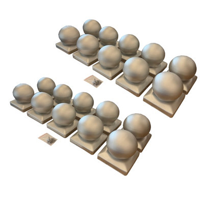 Galvanized Steel Ball Shape Fence Post Cap (Pack of 20)