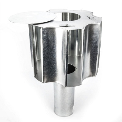 Galvanized Steel Chimney Cowl Rain Protector Cap Ducting Pipe Cover Pot ...