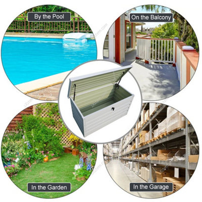 Galvanized Steel Waterproof Lockable Outdoor Garden Deck Storage Box ...