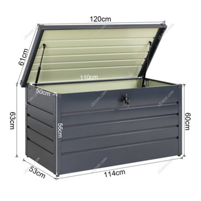 Galvanized Steel Waterproof Lockable Outdoor Garden Deck Storage Box ...