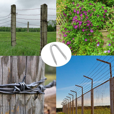 Galvanized U Nails Rust Resistant Fence Staples for Chicken Wire Mesh ...