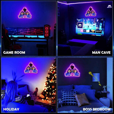 Game Controller LED Neon Sign , 38 , 32cm Wall Light for Gamer Room and ...