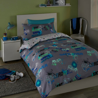 Game Glow Kids Gamer Themed Duvet Cover Set Glows In The Dark