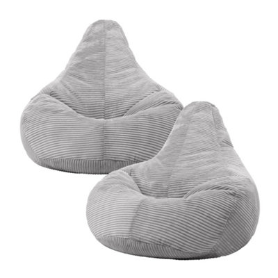 Gaming Bean Bag Recliner Jumbo Cord Grey